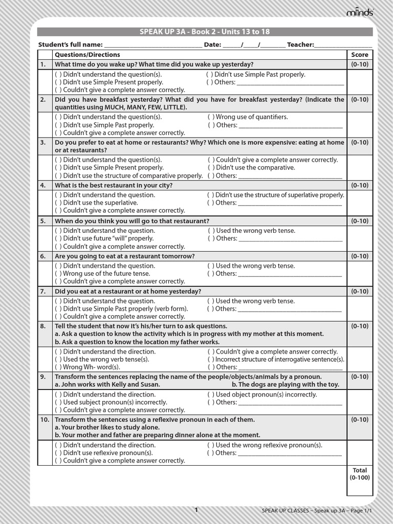Speak Up 3A | PDF | Verb | Question