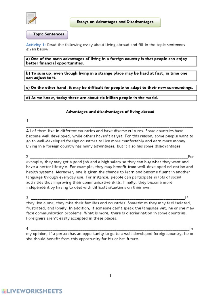 Activity 1 | PDF | Essays | Paragraph
