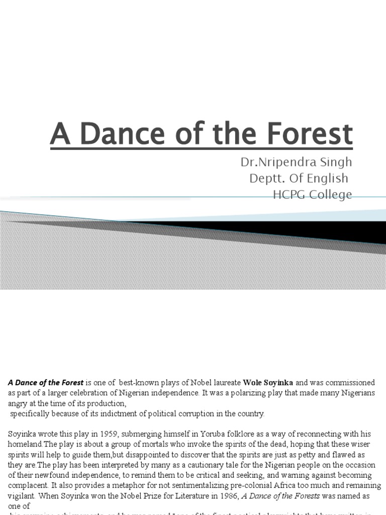 Wole Soyinka's A Dance of the Forests | PDF | Nigeria | Rituals