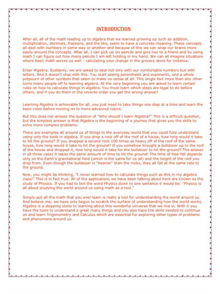 Algebra Portfolio | PDF | Quadratic Equation | Equations