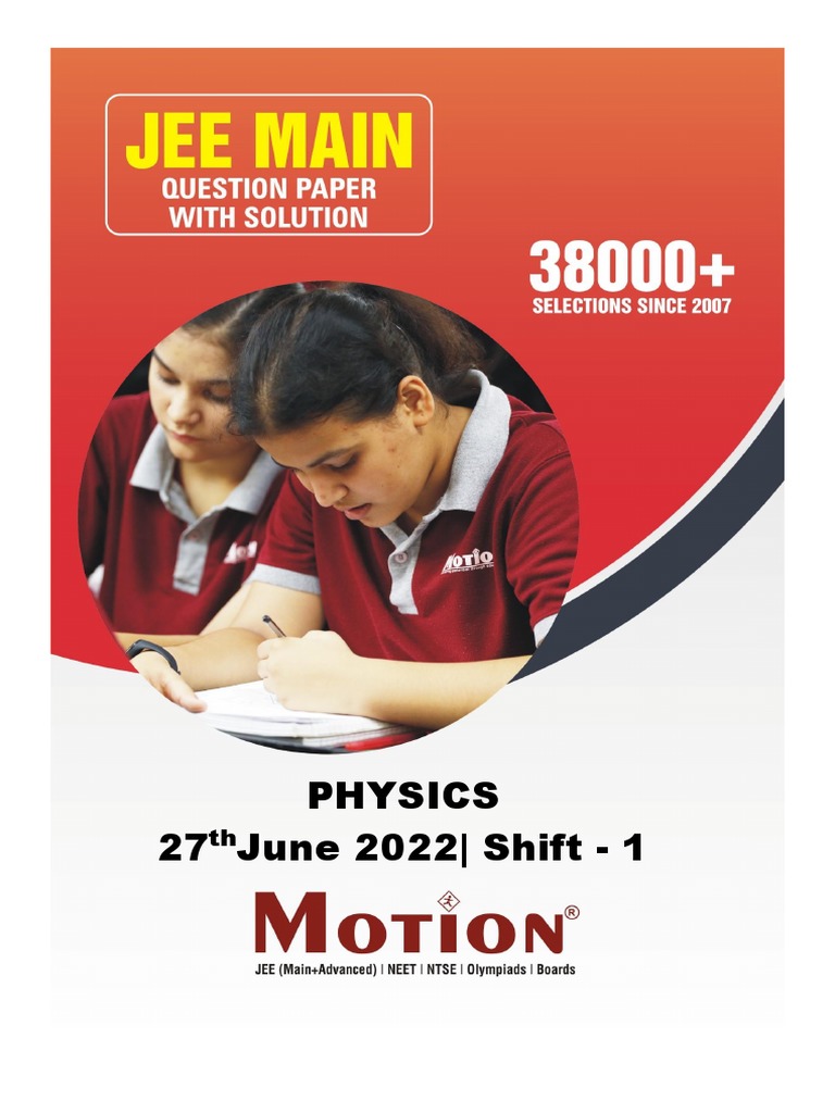 Final Physics 27 June Shift 1st | PDF | Mole (Unit) | Collision