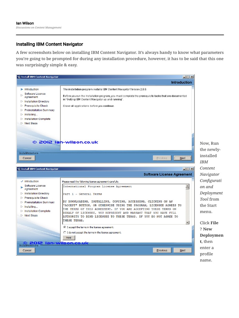 Installing IBM Content Navigator - Ian Wilson | PDF | Databases ...