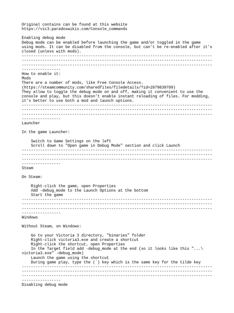 Victoria 3-Debug Commands | PDF | Command Line Interface | Information Technology Management