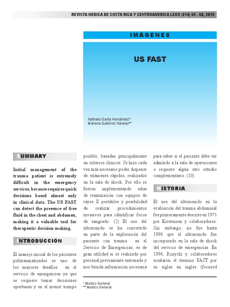 Ultrasonido FAST en Trauma Abdominal | PDF | Ct Scan | Ultrasonido
