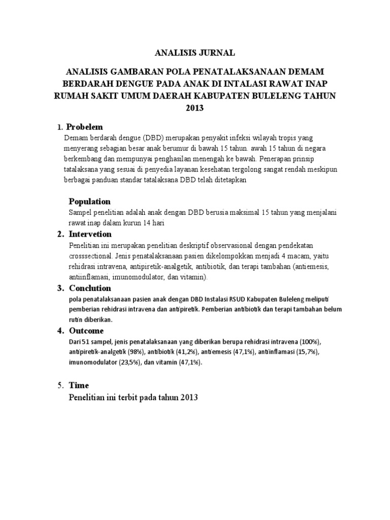 Analisis Jurnal Picot DHF | PDF