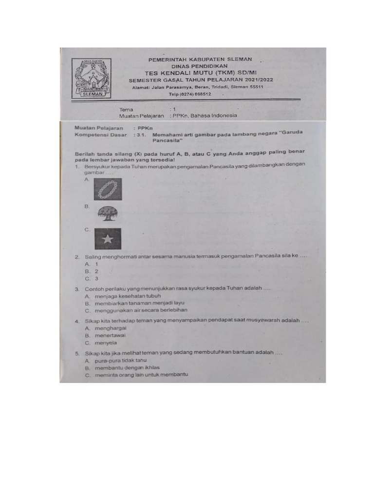 TKM Tema 1 PPKN KD 3.1 | PDF