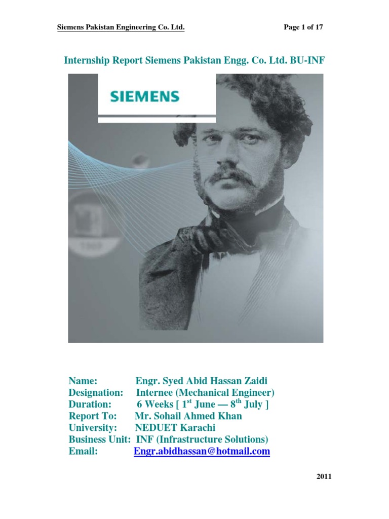 Internship Report Siemens Pakistan Engg | PDF | Engineering ...