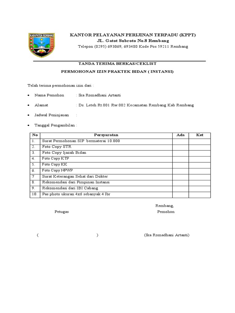 Rekom Sip Bu Ika R | PDF