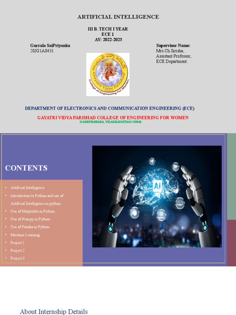 20 431 Internship PPT Final | PDF | Artificial Intelligence | Intelligence (AI) & Semantics