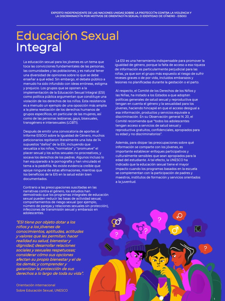 Summary Comprehensive Sexuality Education Sp Pdf Juventud