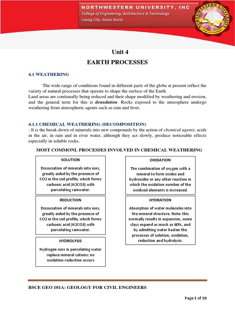 Earth Processes | Download Free PDF | Weathering | Soil
