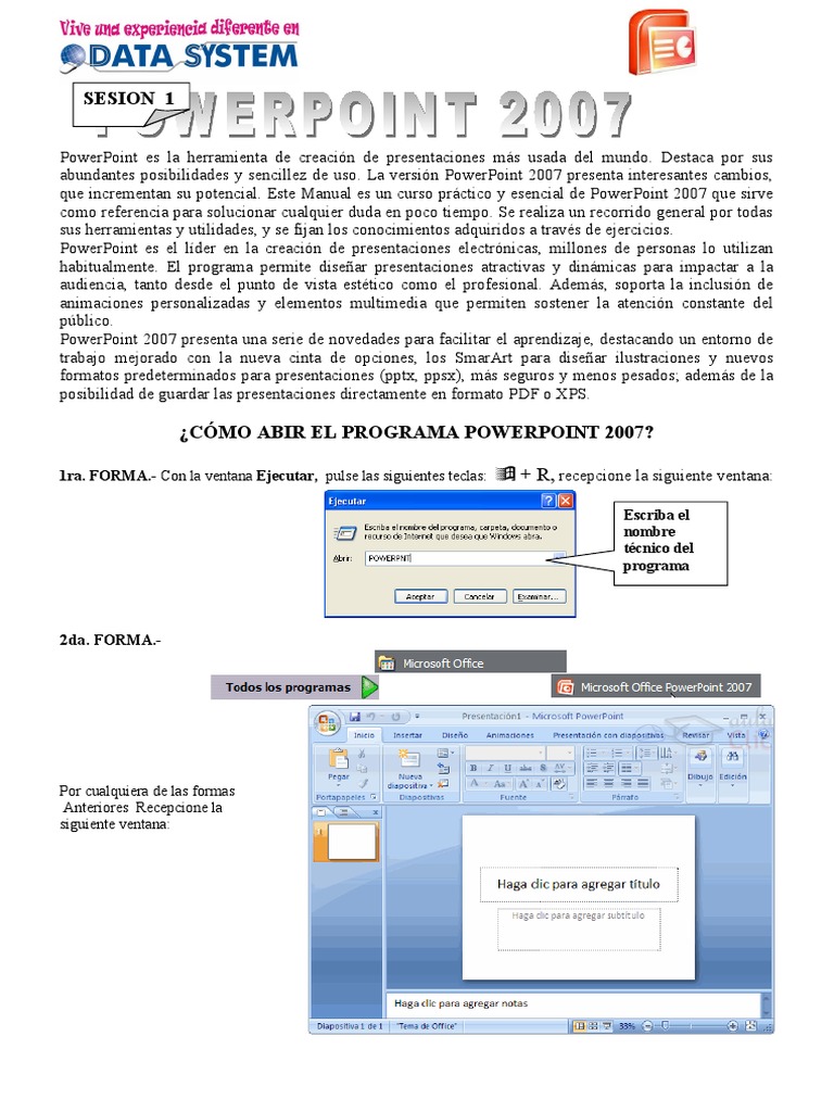 Manual Completo PowerPoint 2007 | PDF | Microsoft PowerPoint | Ventana (informática)