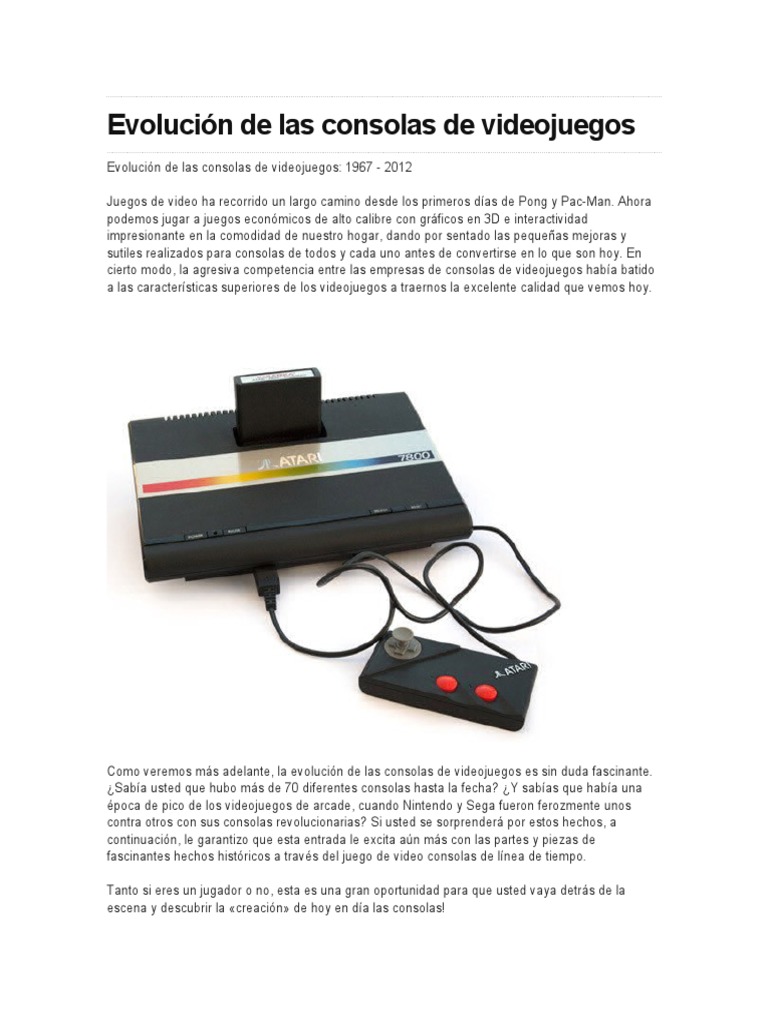 Evolución de Consolas: 1967-2023 | PDF | Juegos de consolas | Videojuegos
