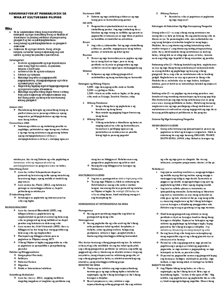 Filipino Reviewer | PDF