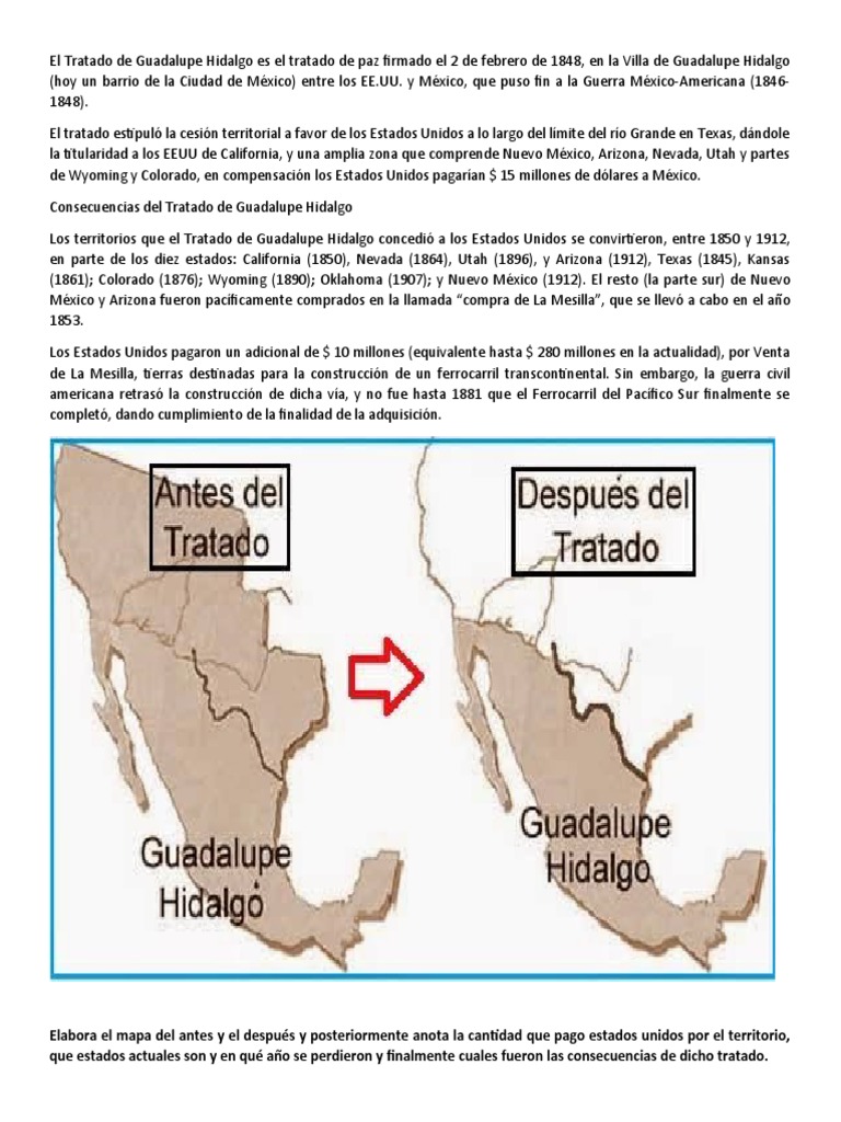 El Tratado de Guadalupe Hidalgo Es El Tratado de Paz Firmado El 2 de ...