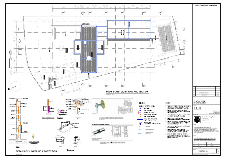 Roof Plan - Lightning Protection: Construction Drawing | PDF | Economic ...