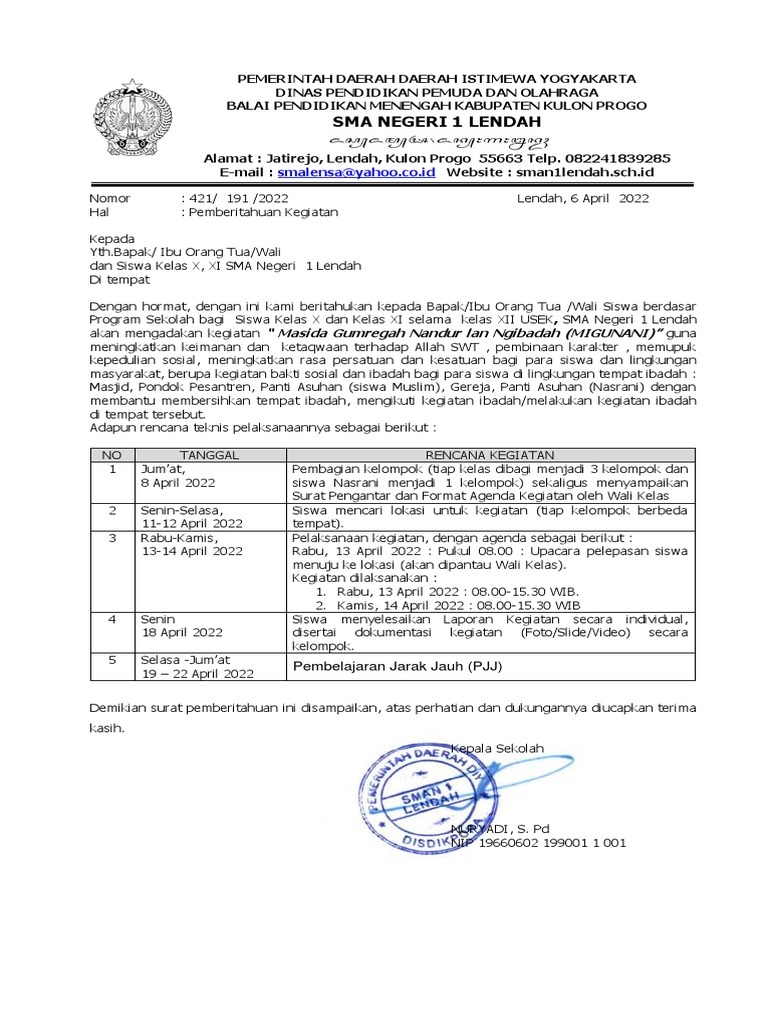 Pemberitahuan Migunani | PDF