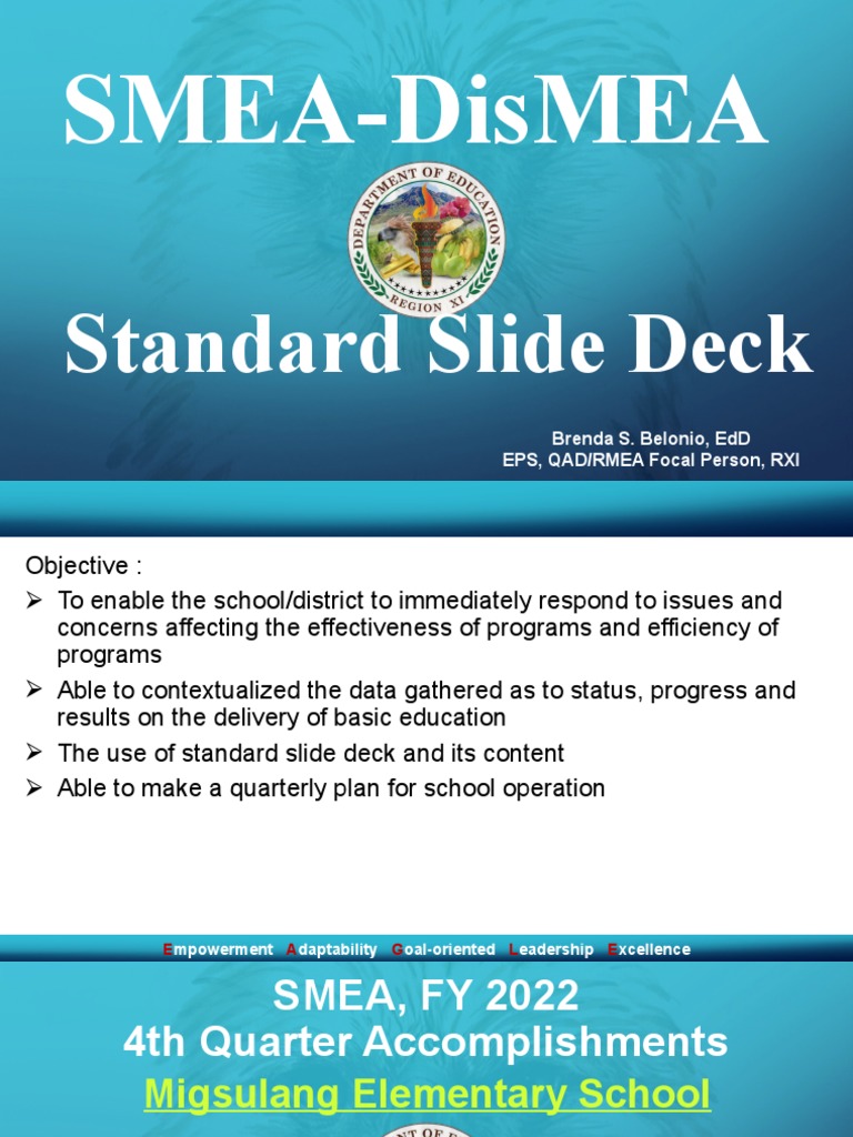 SMEA DisMEA Tool and Slide Deck Migsulang 3RD QUARTER | PDF