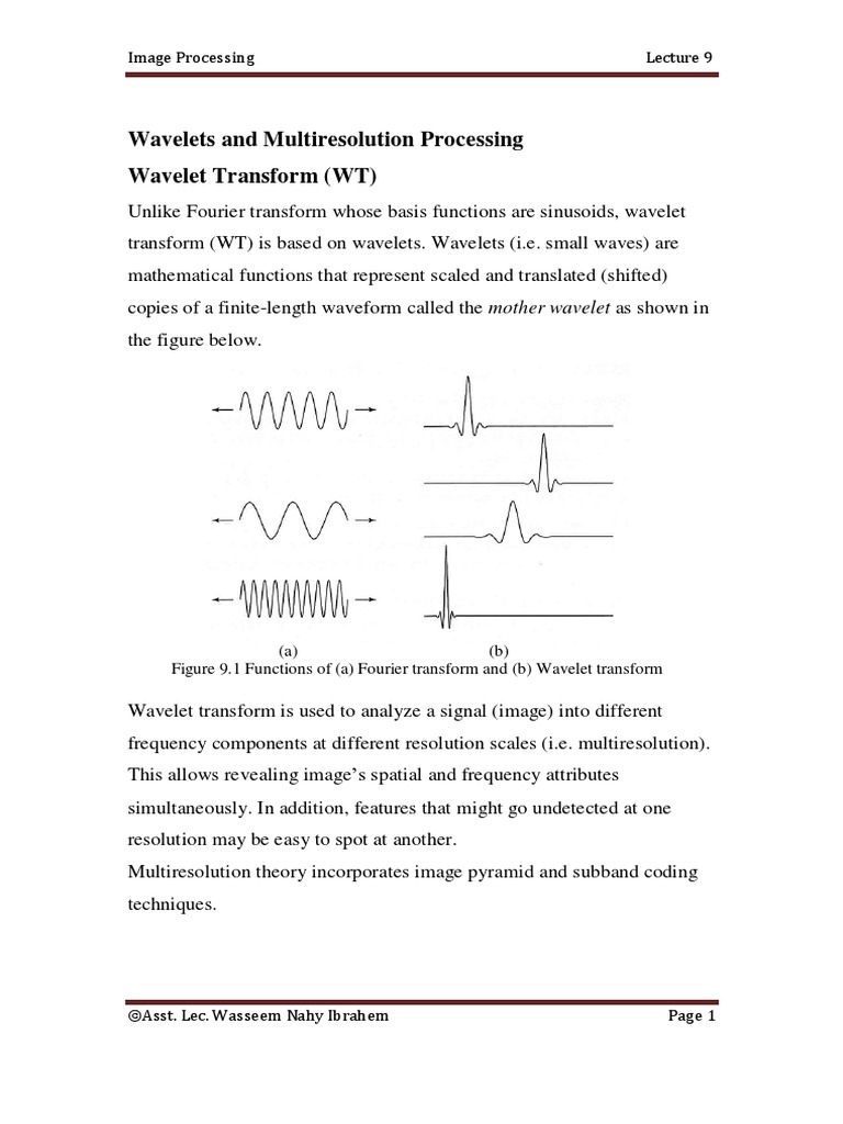 Wavelets Pdf