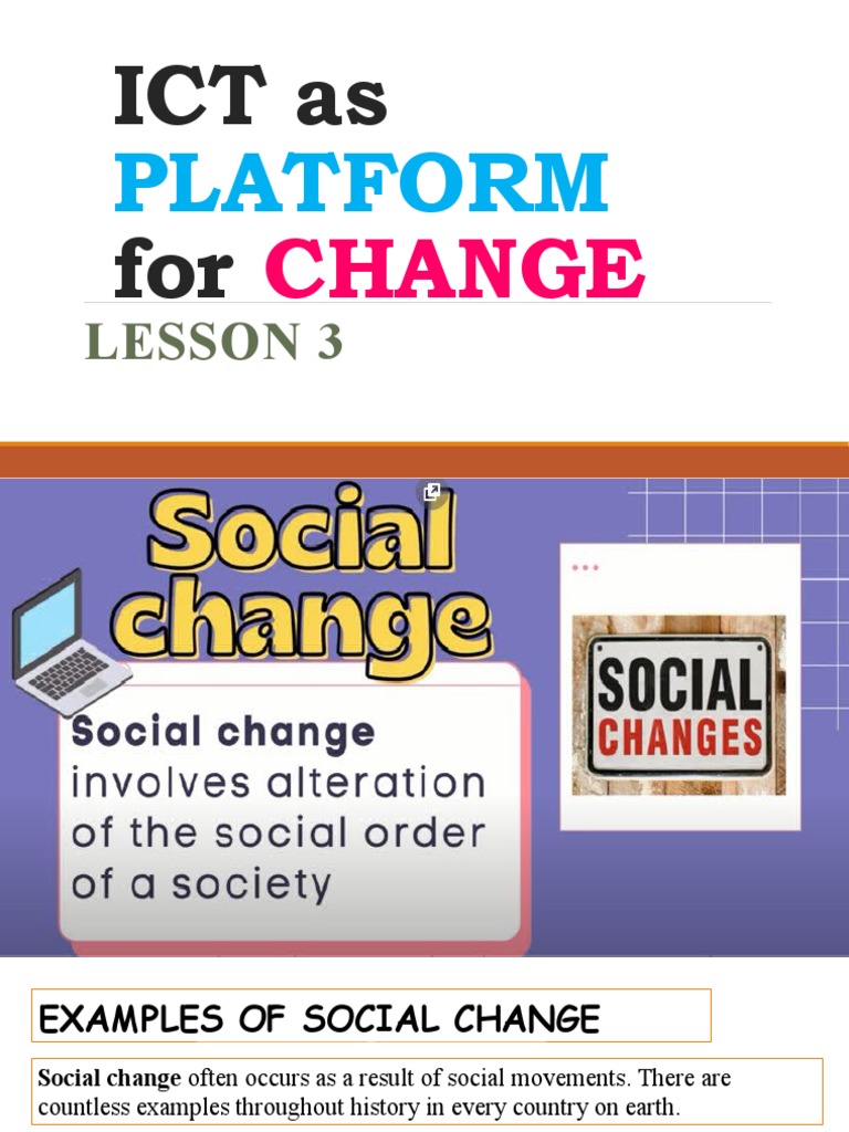 Ict As A Platform For Change Ver2 | PDF | Internet | Social Media