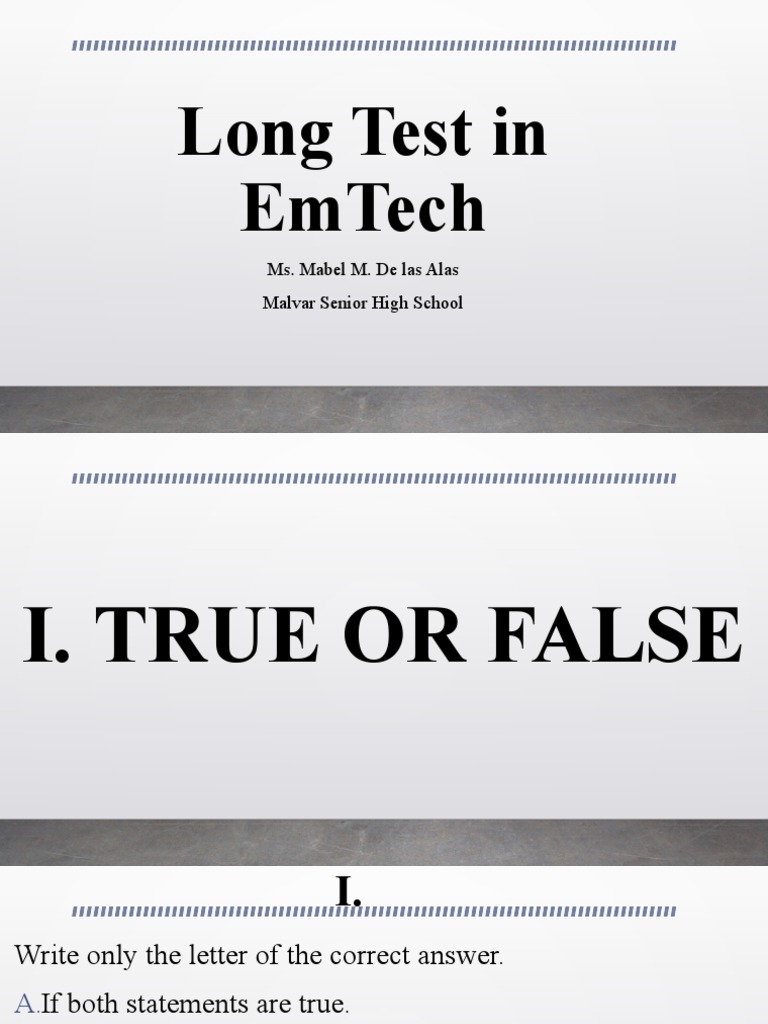 Long Test in EmTech | PDF | Multimedia | Communication