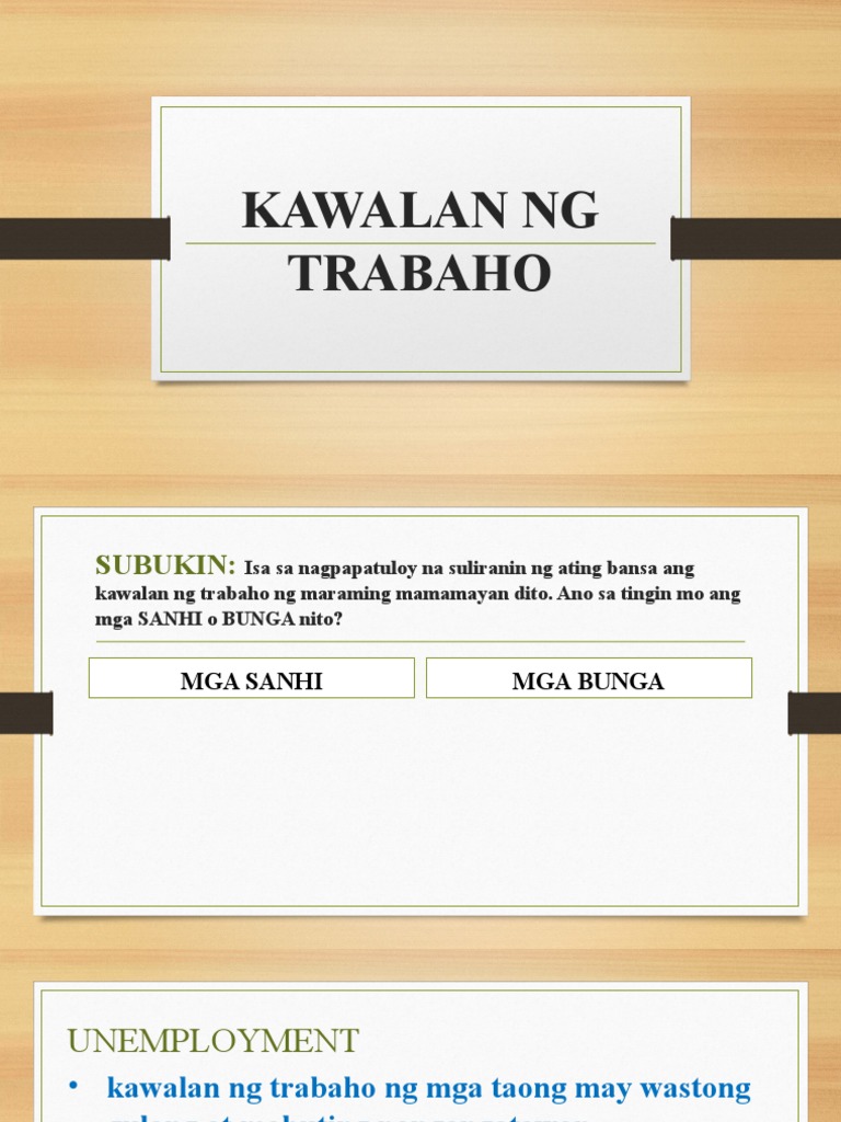 Kawalan NG Trabaho | PDF
