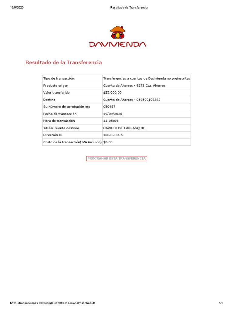Dashboard Davivienda | PDF