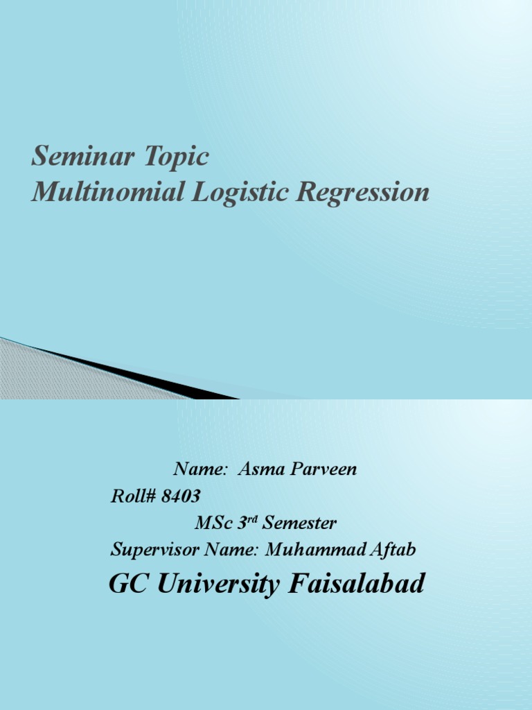 Multinomial Logistic Regression-1 | PDF | Logistic Regression | Regression Analysis