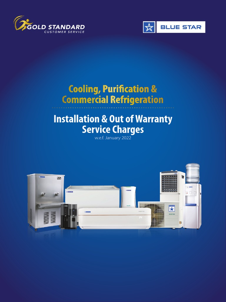 Blue Star Service Charges | PDF | Refrigerator | Pipe (Fluid Conveyance)
