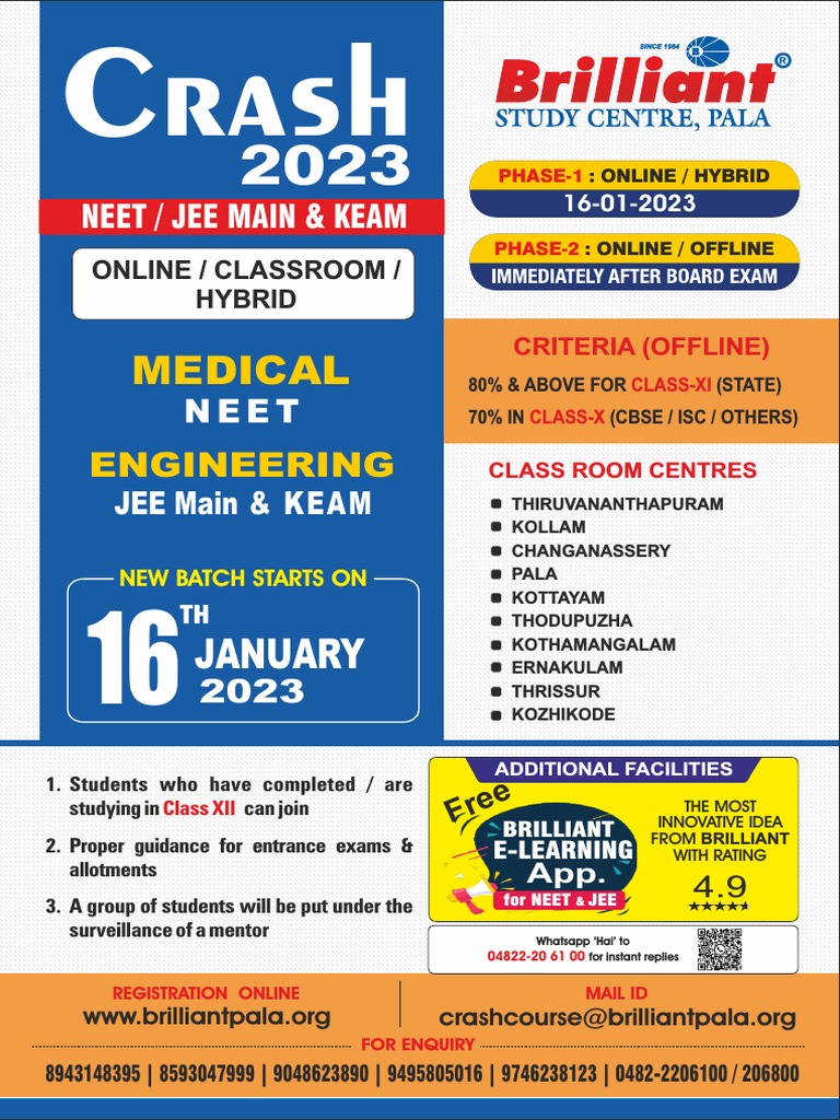 Crash Course 2023 Brochure A4 A | PDF | University And College ...