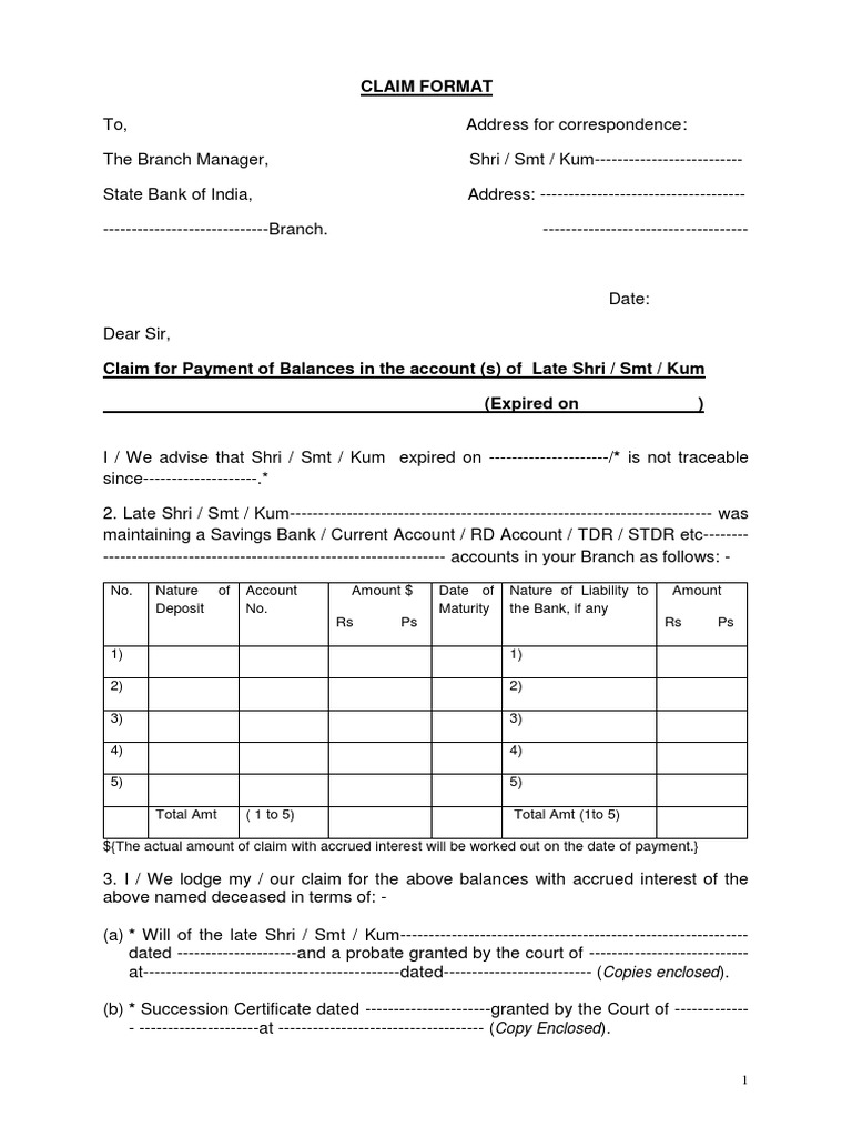 CLAIM FORM Preeti | PDF | Banks | Government