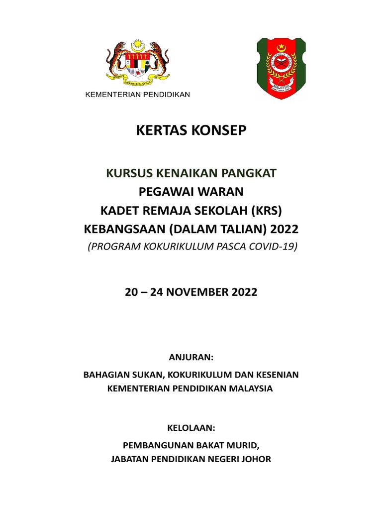 Kertas Konsep Kenaikan Pangkat Pegawai Waran Krs Kebangsaan 2022 A | PDF