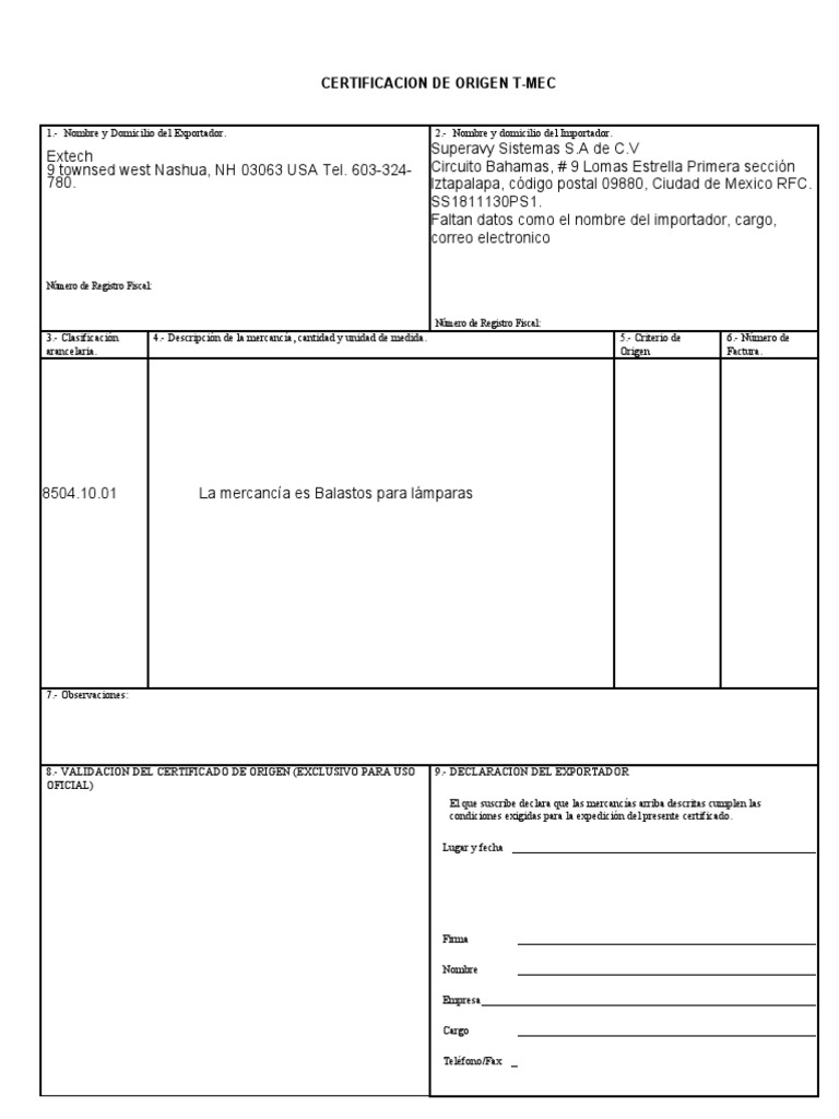 Certificacion Tmec | PDF | México