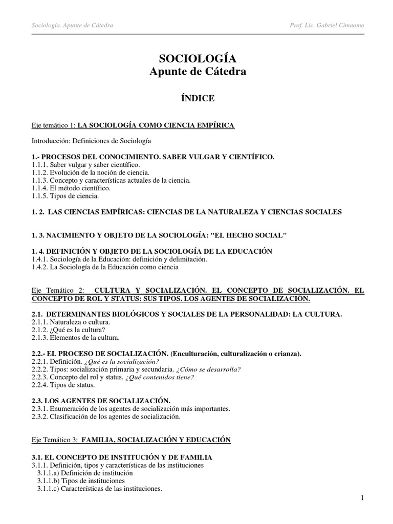 Sociologia - Apuntes de Catedra | PDF | Sociología | Método científico Sociologia - Apuntes de Catedra | PDF | Sociología | Método científico