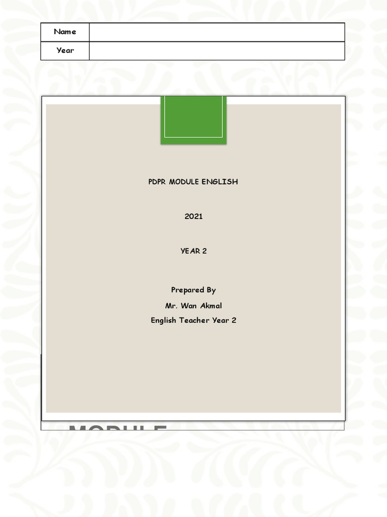 English Module PDPR Year 2 (Simple Assesment Listening) | PDF