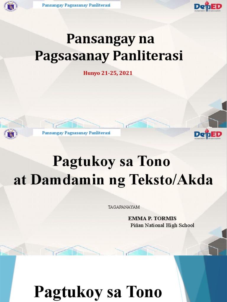 Sesyon-15-Tono at Damdamin NG Teksto | PDF