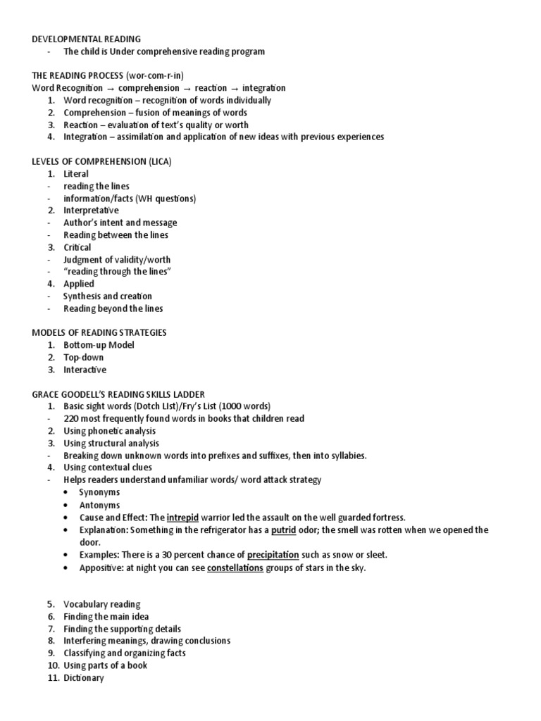 Developmental Reading | PDF | Reading Comprehension | Human Communication