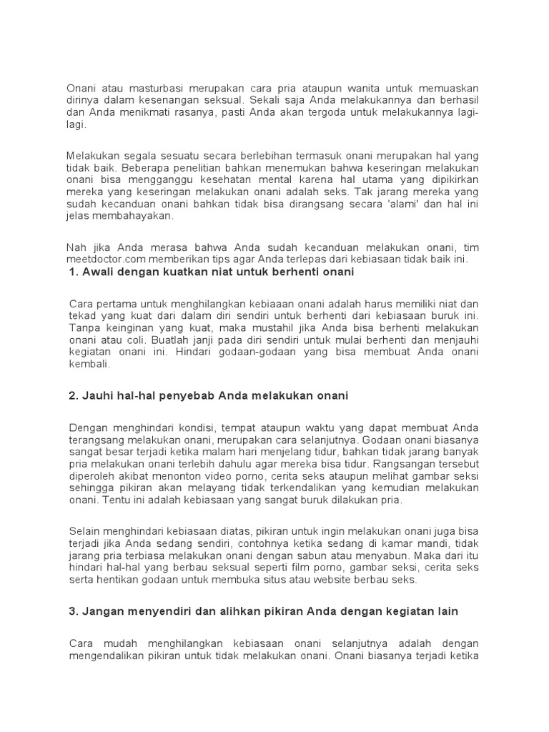 Berhenti Onani | PDF | Gaya Hidup