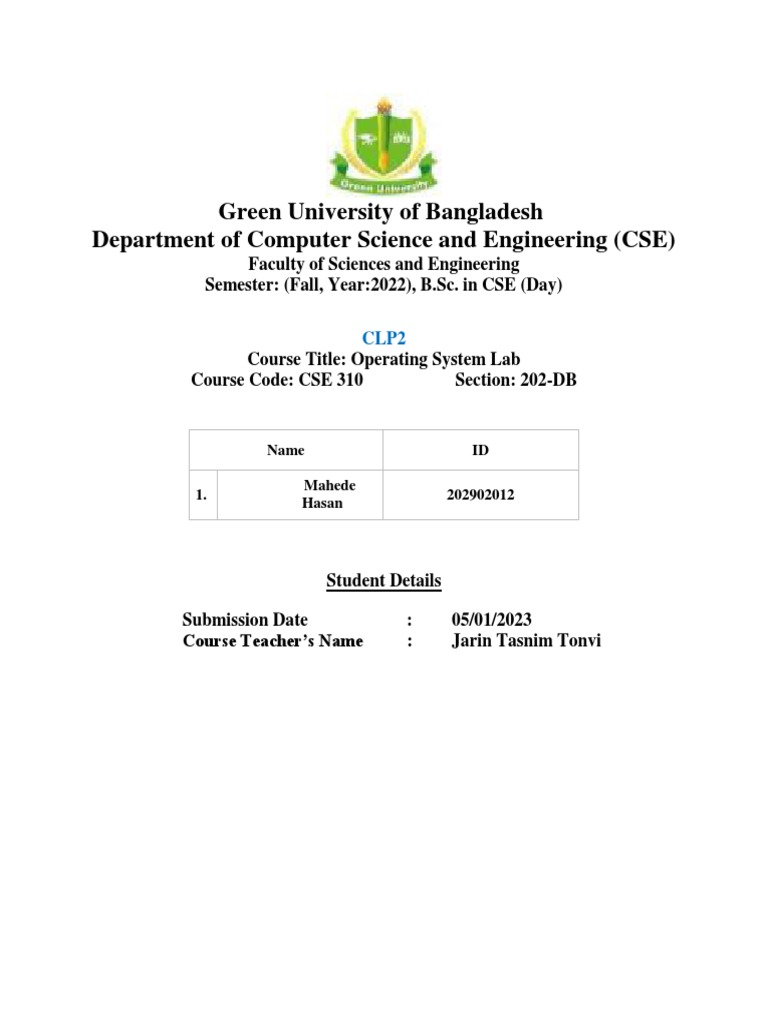 CLP2 Mahede Hasan 202902012 | PDF | Teaching Methods & Materials