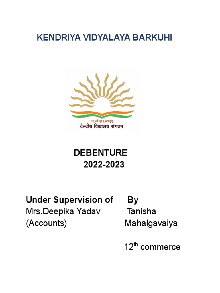 KV Barkuhi student's debenture project | PDF | Stocks | Debenture