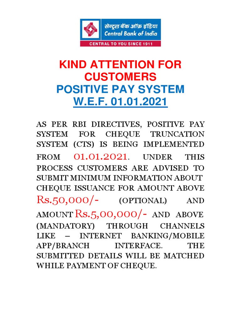 Axis Bank Positive Pay Form Guide | PDF | Finance & Money Management
