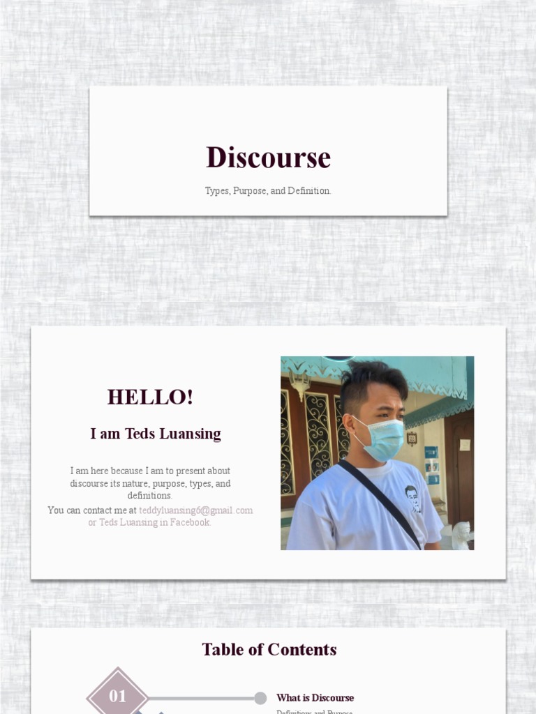 Discourse Presentation | PDF | Narration | Writers