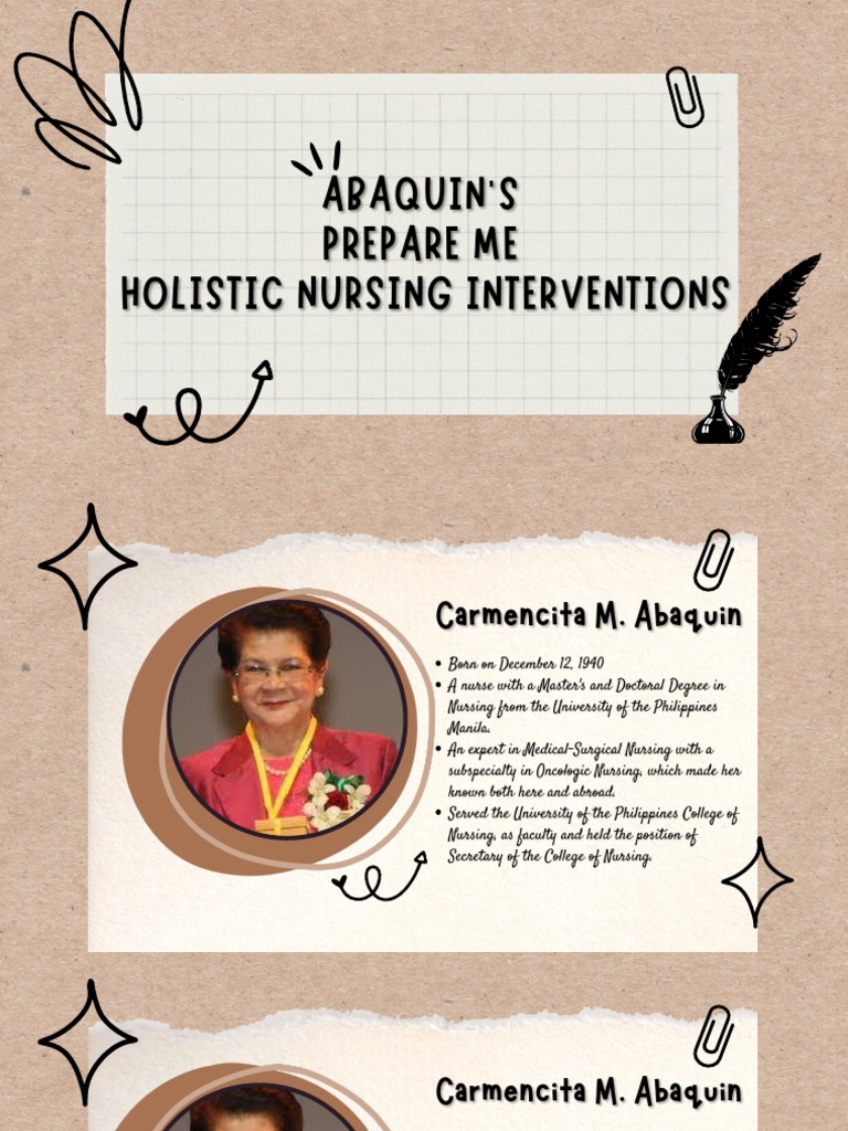 Abaquin's Prepare Me Holistic Nursing Interventions - Kilapio and ...