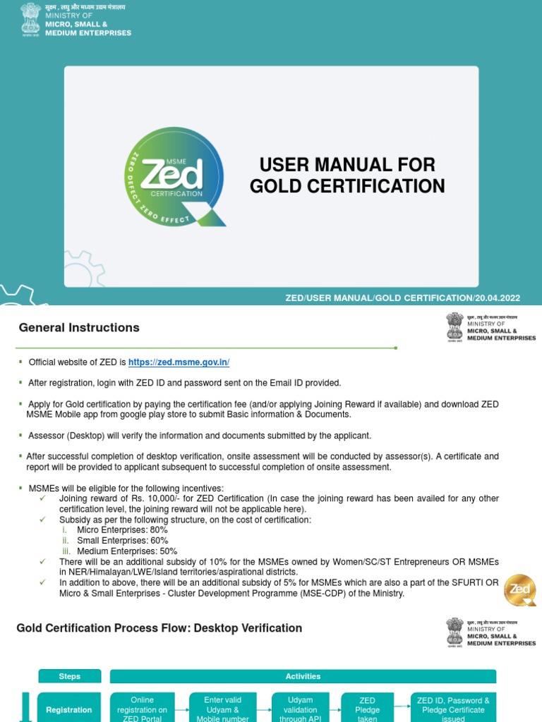ZED Gold Certification User Manual | PDF | Mobile App | Google Play