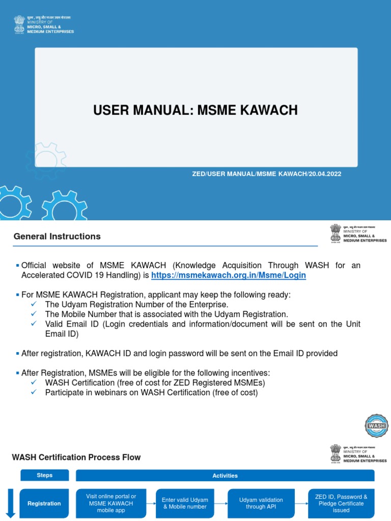 Msme Kawach User Manual | PDF | Login | Mobile App
