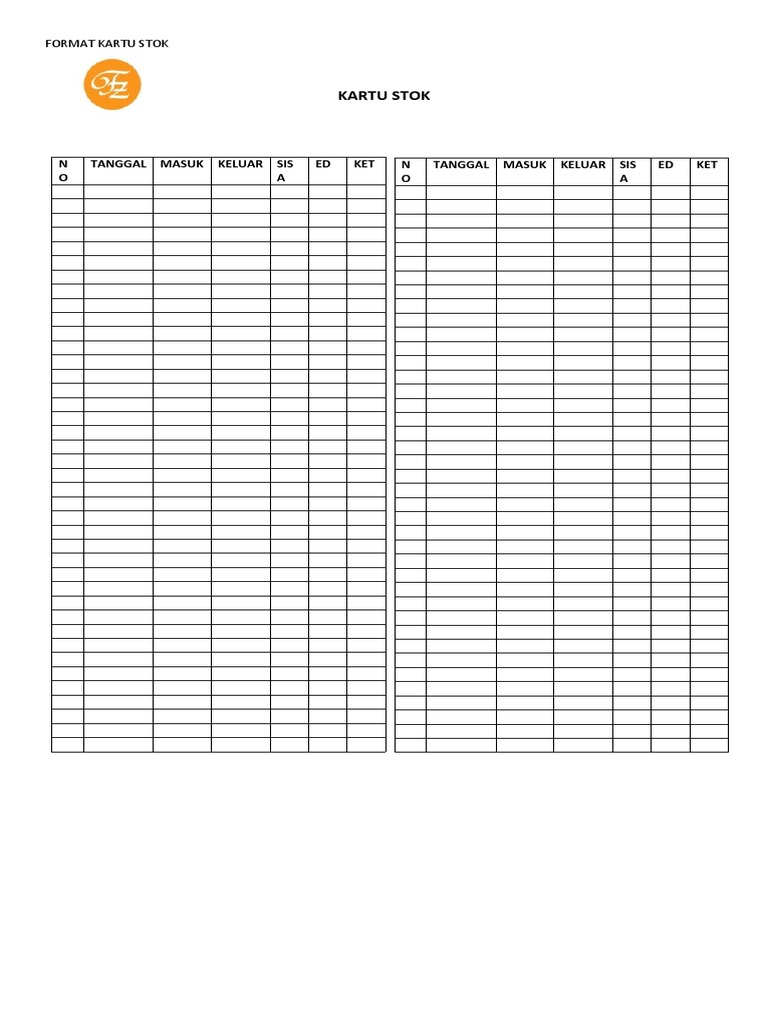 Format Kartu Stok | PDF