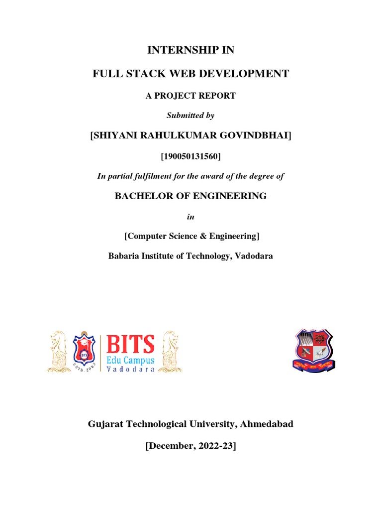 Internship Report | PDF | Websites | World Wide Web