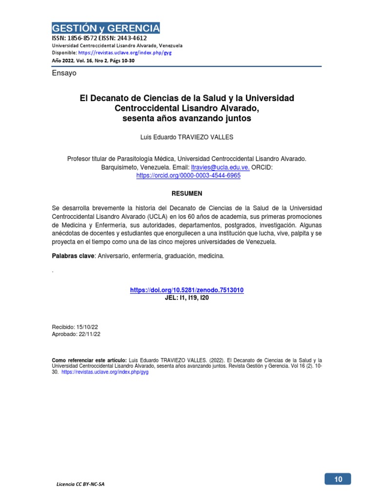 60 años del Decanato de Ciencias de la Salud UCLA | PDF | Medicina ...