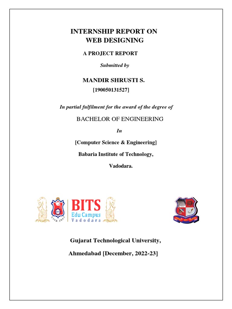 Internship Report | PDF | Html Element | Html