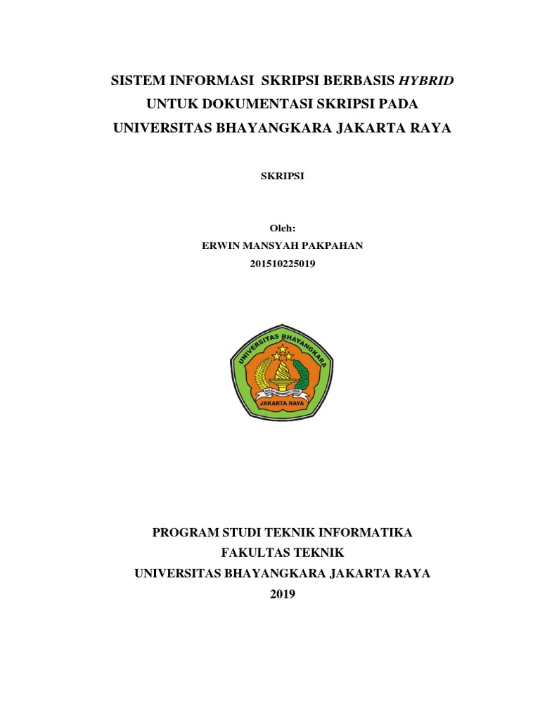 Sistem Informasi Skripsi Berbasis Hybrid Untuk Dokumentasi Skripsi Pada ...